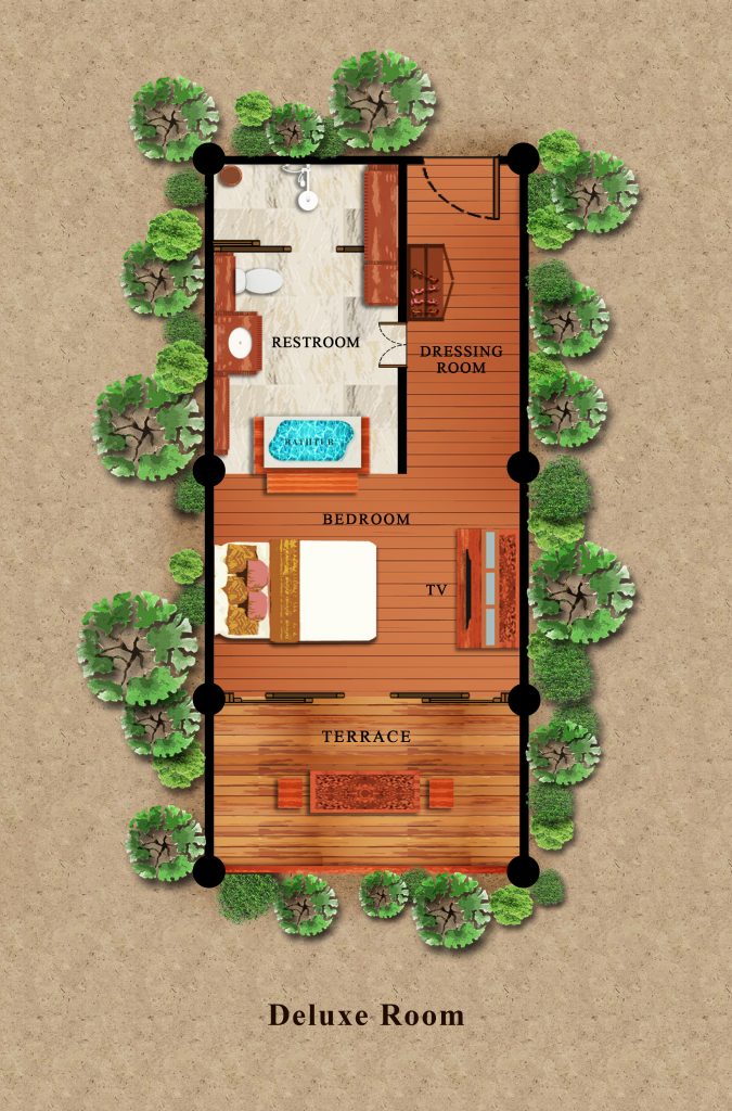 Deluxe Room plan | Santhiya Resorts & Spas