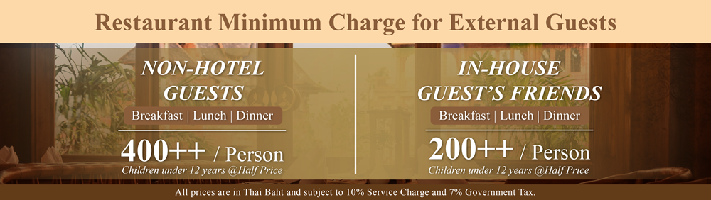 Restaurant Minimum Charge | Santhiya Resorts & Spas